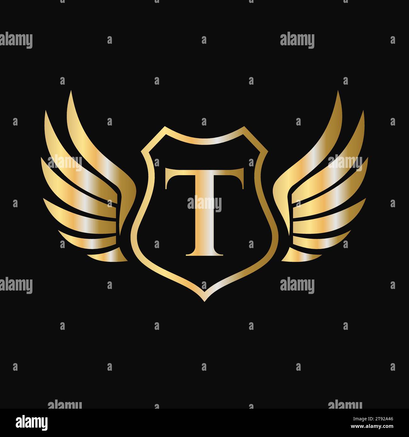 Win Logo On Letter T With Shield Symbol. Transportation Logotype Stock ...