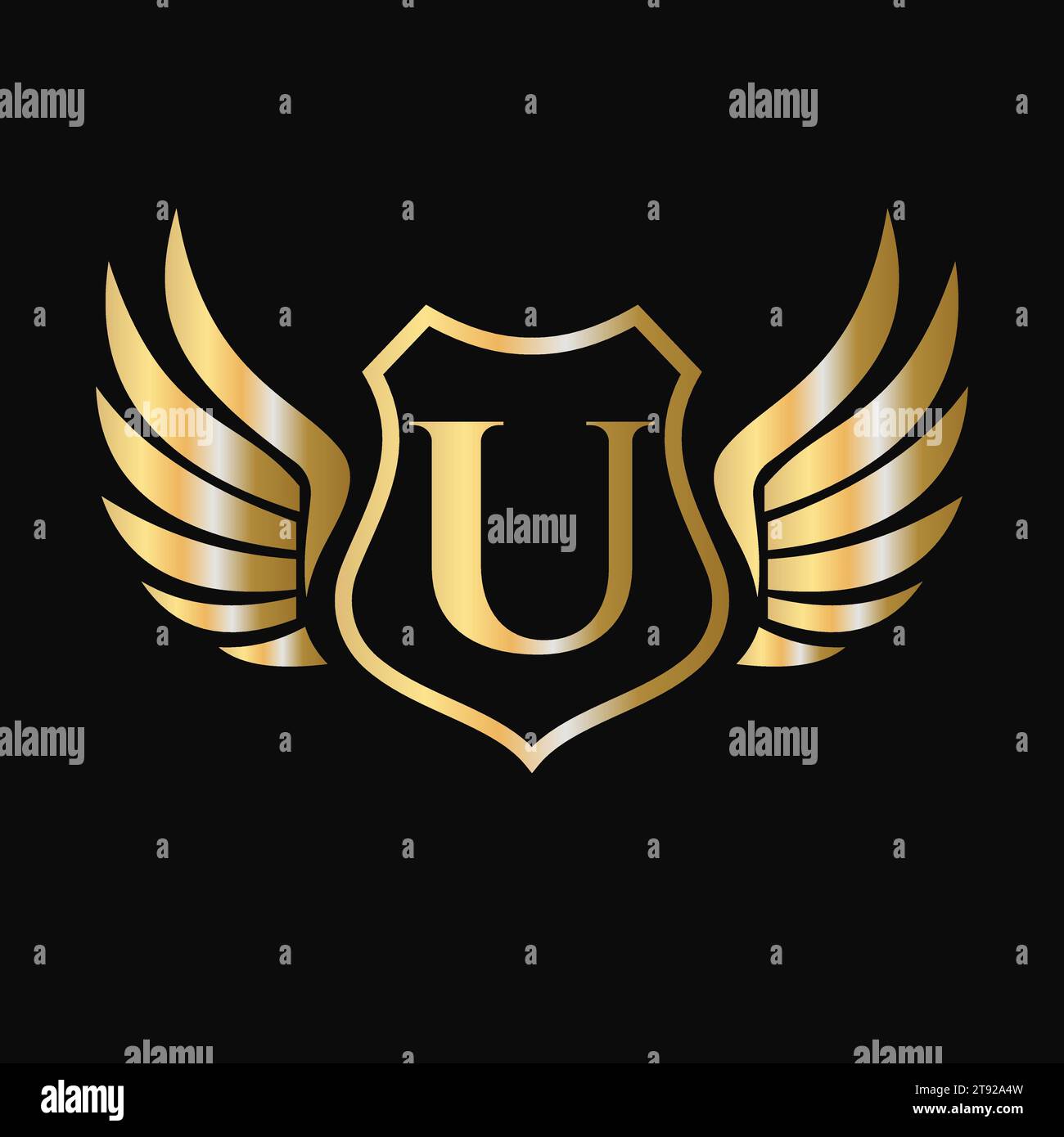 Win Logo On Letter U With Shield Symbol. Transportation Logotype Stock ...