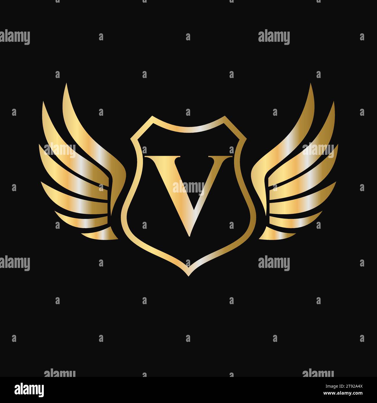 Win Logo On Letter V With Shield Symbol. Transportation Logotype Stock ...