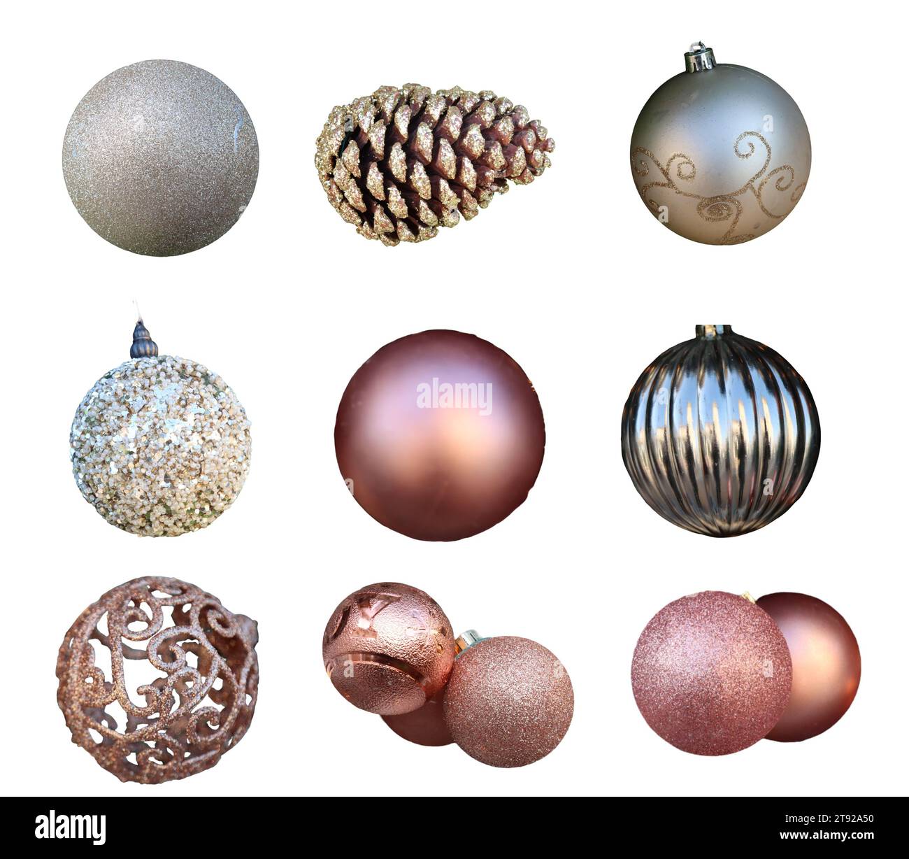 A 3D rendering of an arrangement of nine decorative ornaments in ...