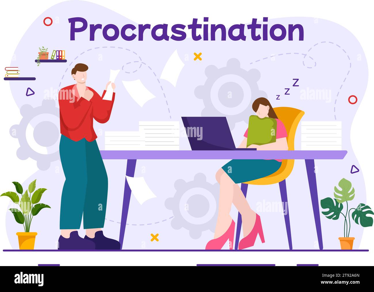 Business cartoon lazy hi-res stock photography and images - Alamy