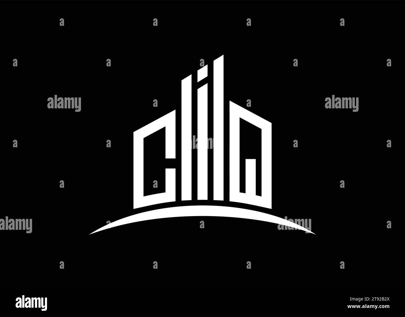 Letter CIQ building vector monogram logo design template. Building ...