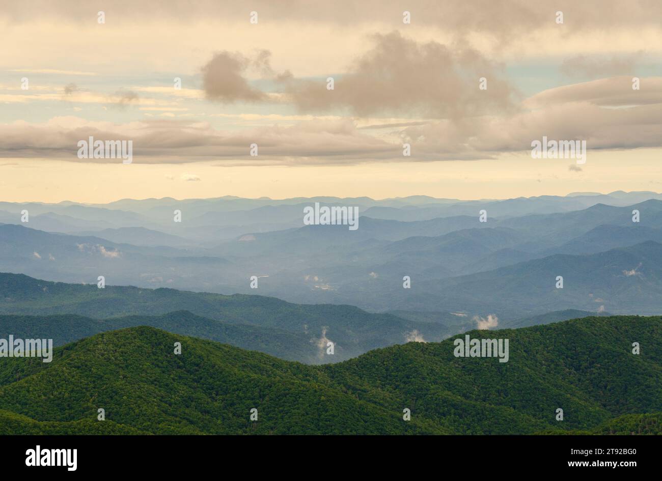 Overlook on a Moody Day at the Great Smoky Mountains National Park in ...