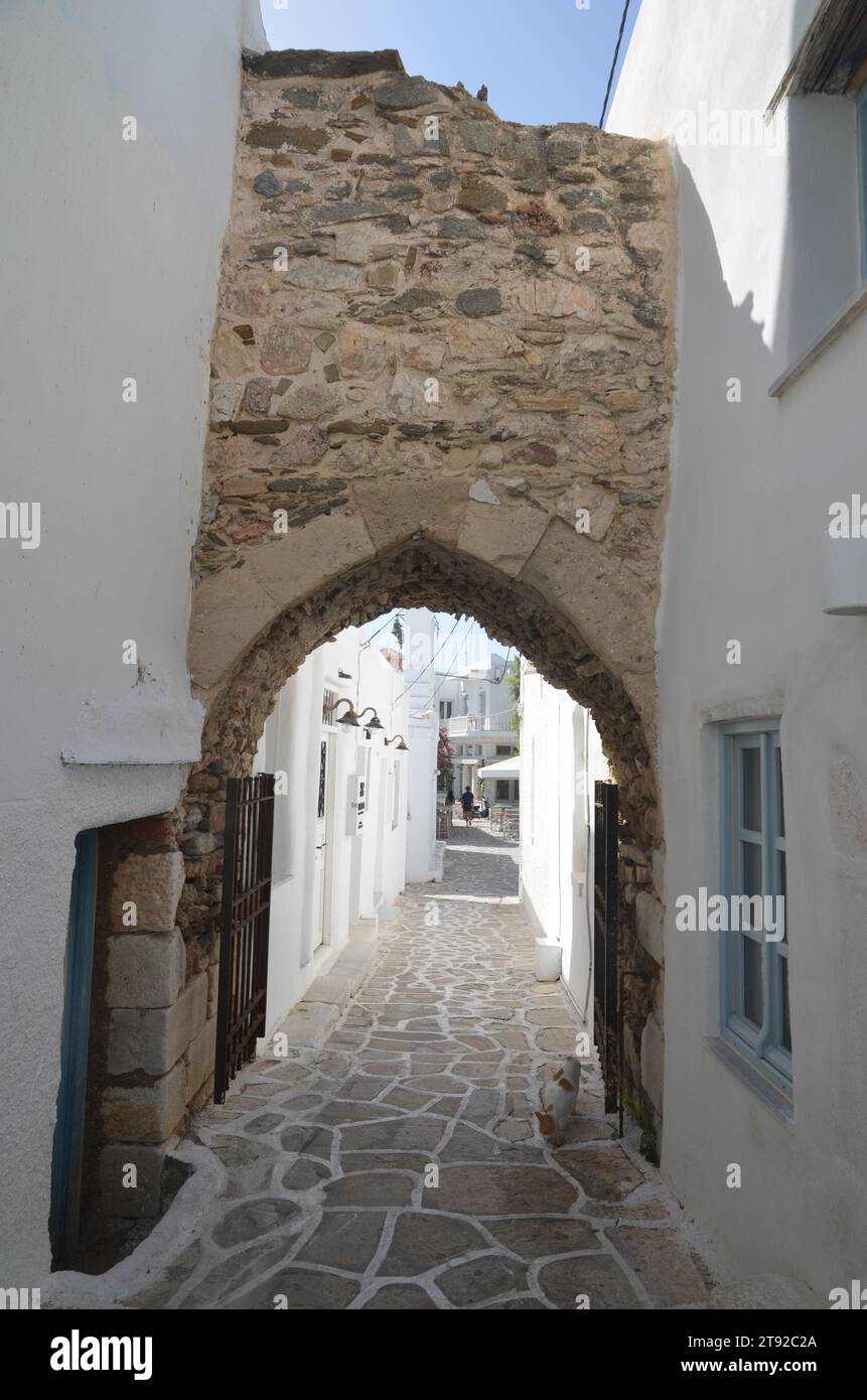 Greece, Aegean, Kyklades, Antiparos island the village and neoclassical ...