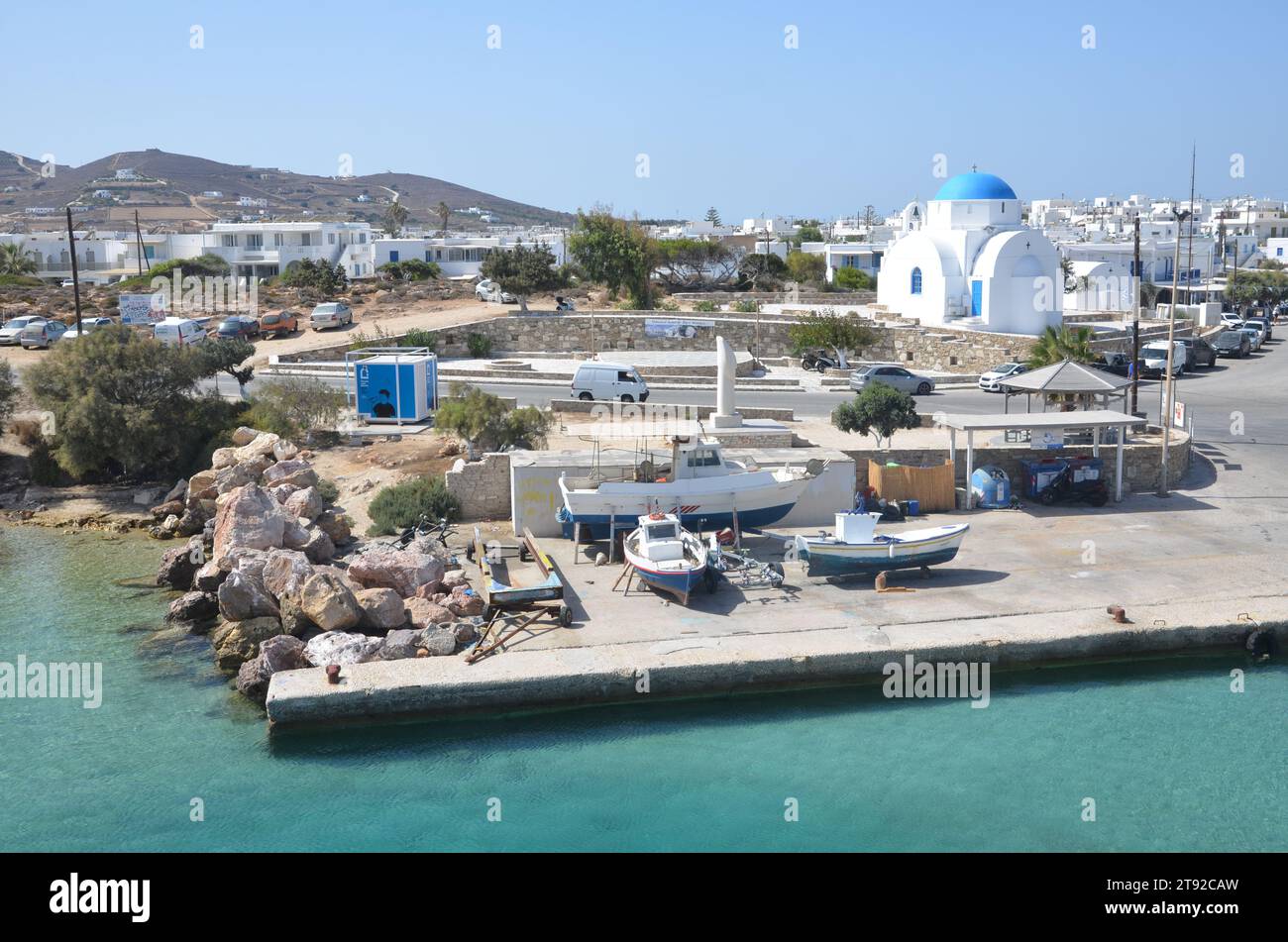 Greece, Aegean, Kyklades, Antiparos island the village and neoclassical ...