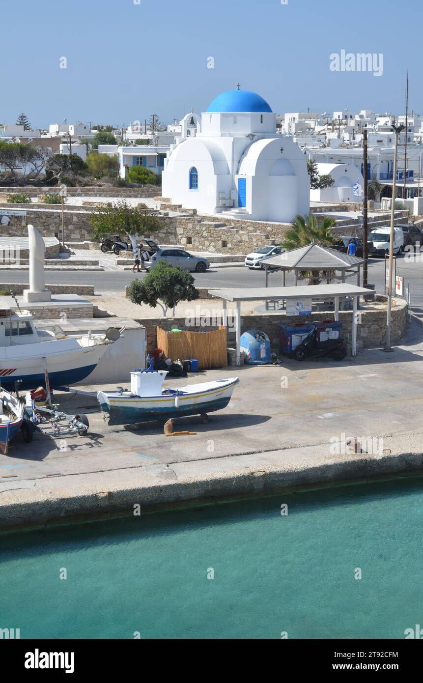 Greece, Aegean, Kyklades, Antiparos island the village and neoclassical ...
