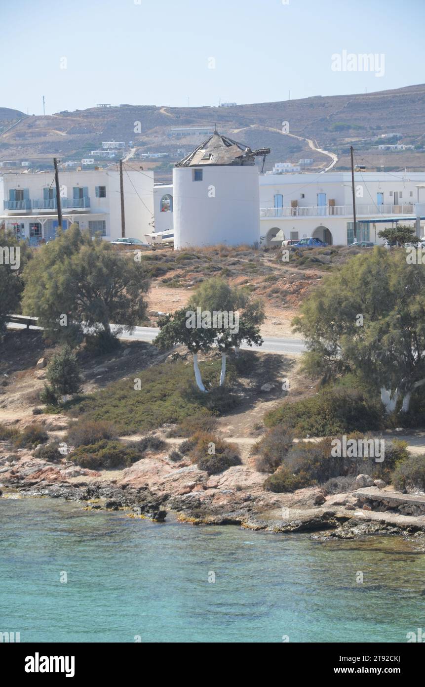 Greece, Aegean, Kyklades, Antiparos island the village and neoclassical ...