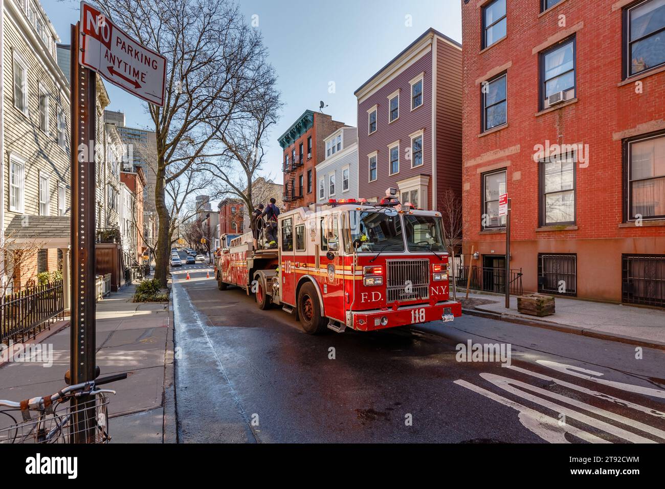 Brooklyn, New York, USA - February 11, 2023: FDNY Hook and Ladder 118 ...