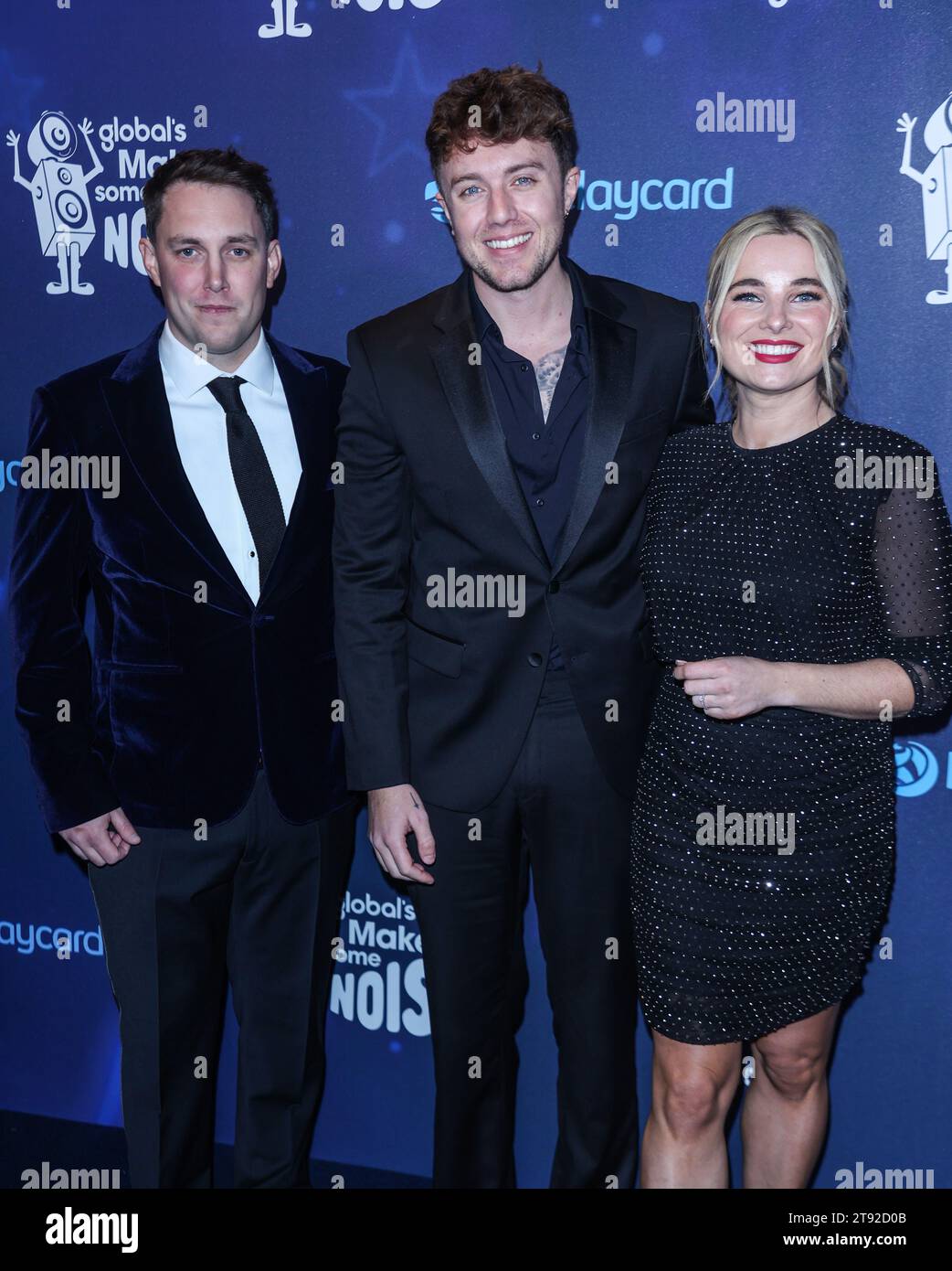 London, UK. 21st Nov, 2023. Chris Stark, Roman Kemp and Sian Welby seen attending Global's Make ...