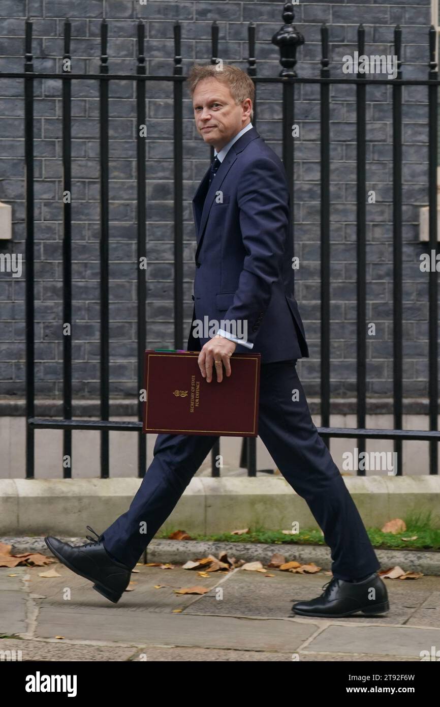Defence Secretary Grant Shapps arriving in Downing Street, London, for ...