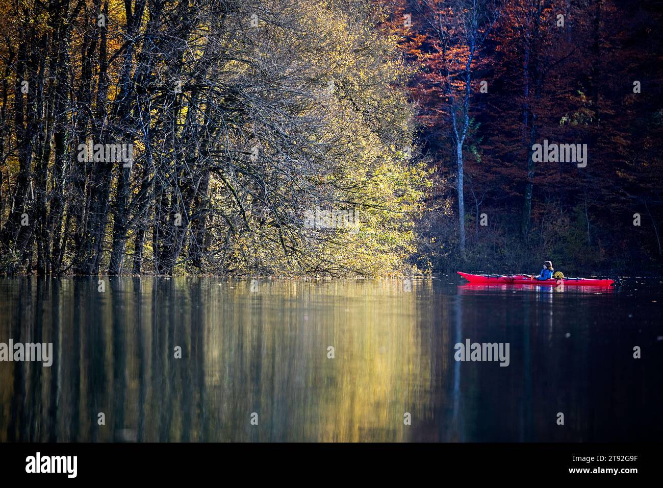 Planinsko polje in Slovenia, typical Karst field flooded in autumn ...