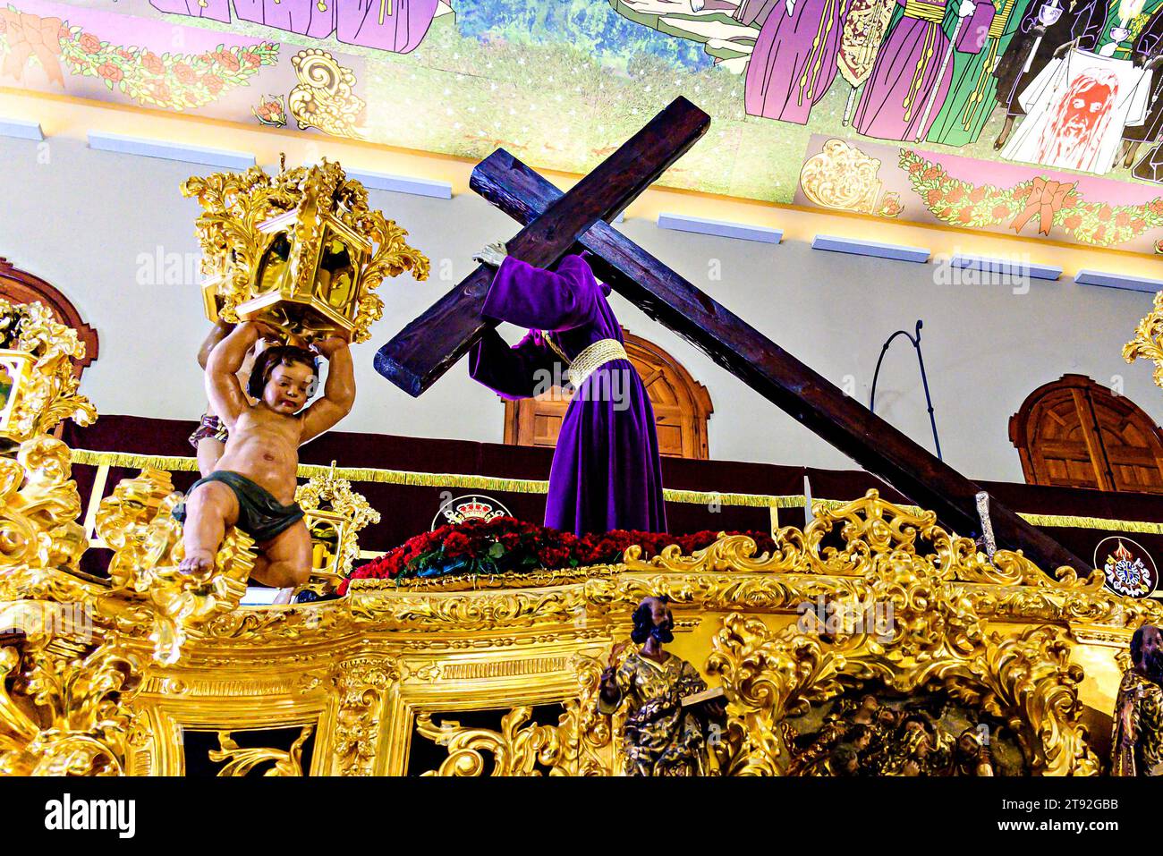 Malaga, Andalusia, Spain; April 4, 2023: Holy Week, passage of the ...