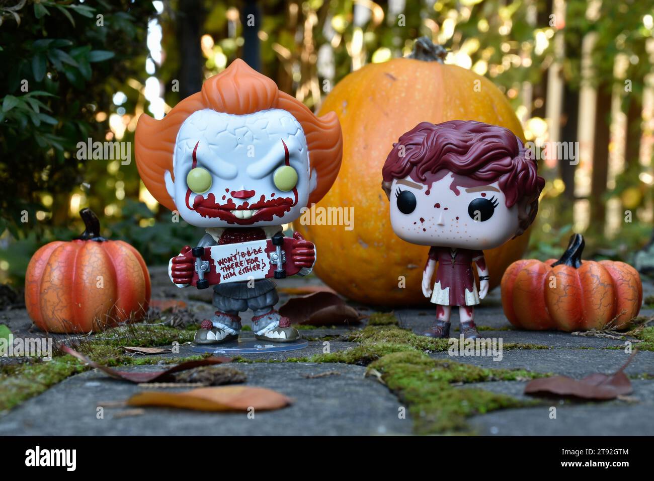 Funko Pop action figures of Pennywise clown and Beverly Marsh from ...