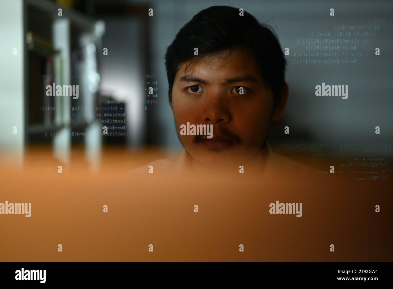 Specialist working in monitoring room hi-res stock photography and ...