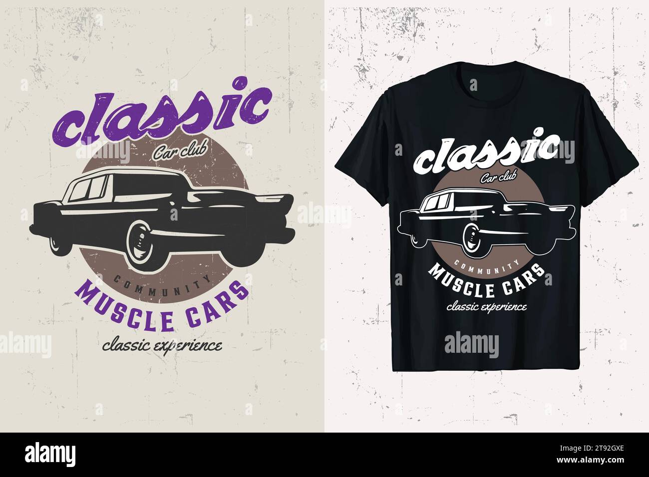 Muscle Classic car T-shirt design. American vintage car vector, old ...