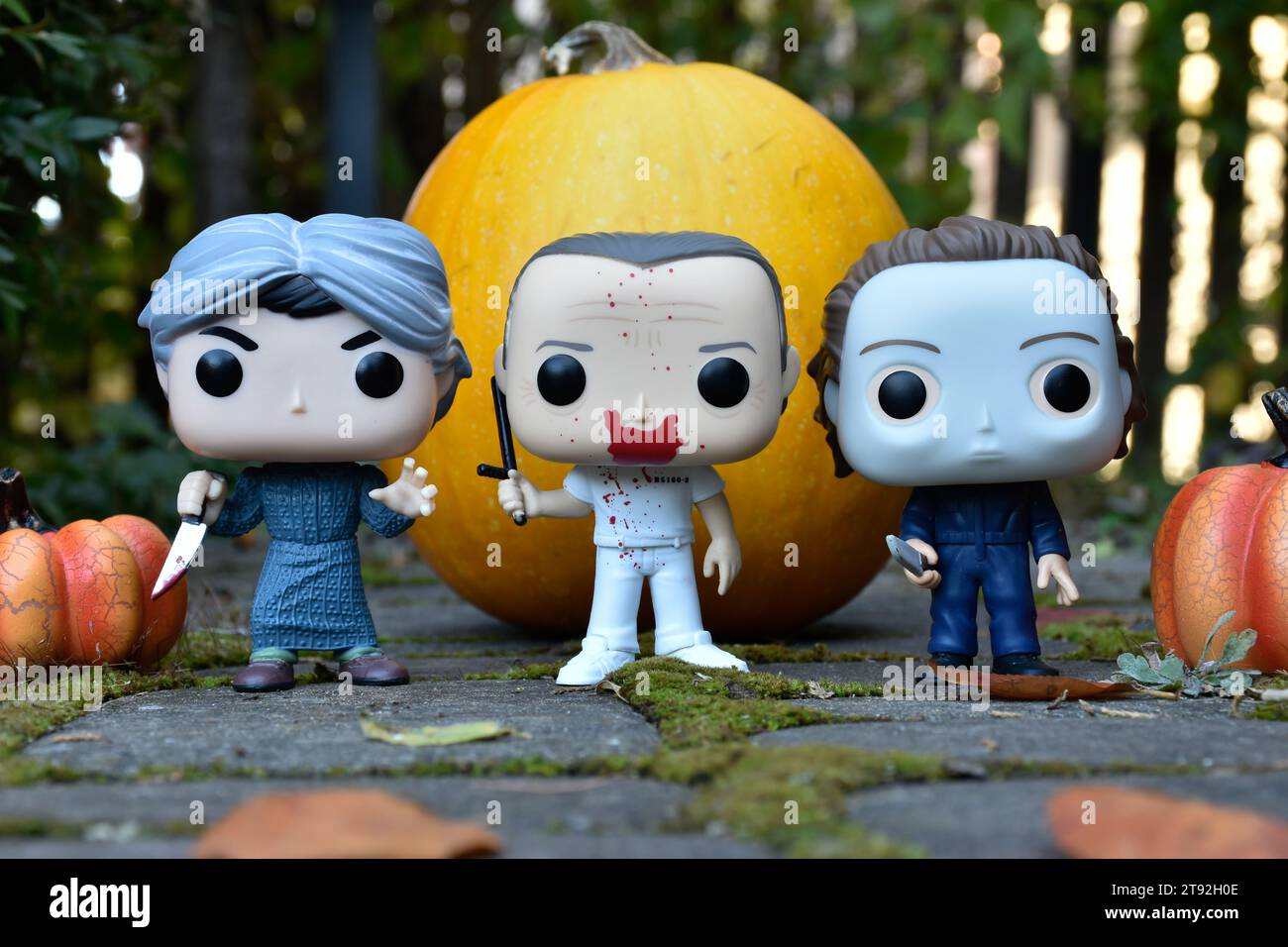 Funko Pop action figures of horror characters Norman Bates, Hannibal ...