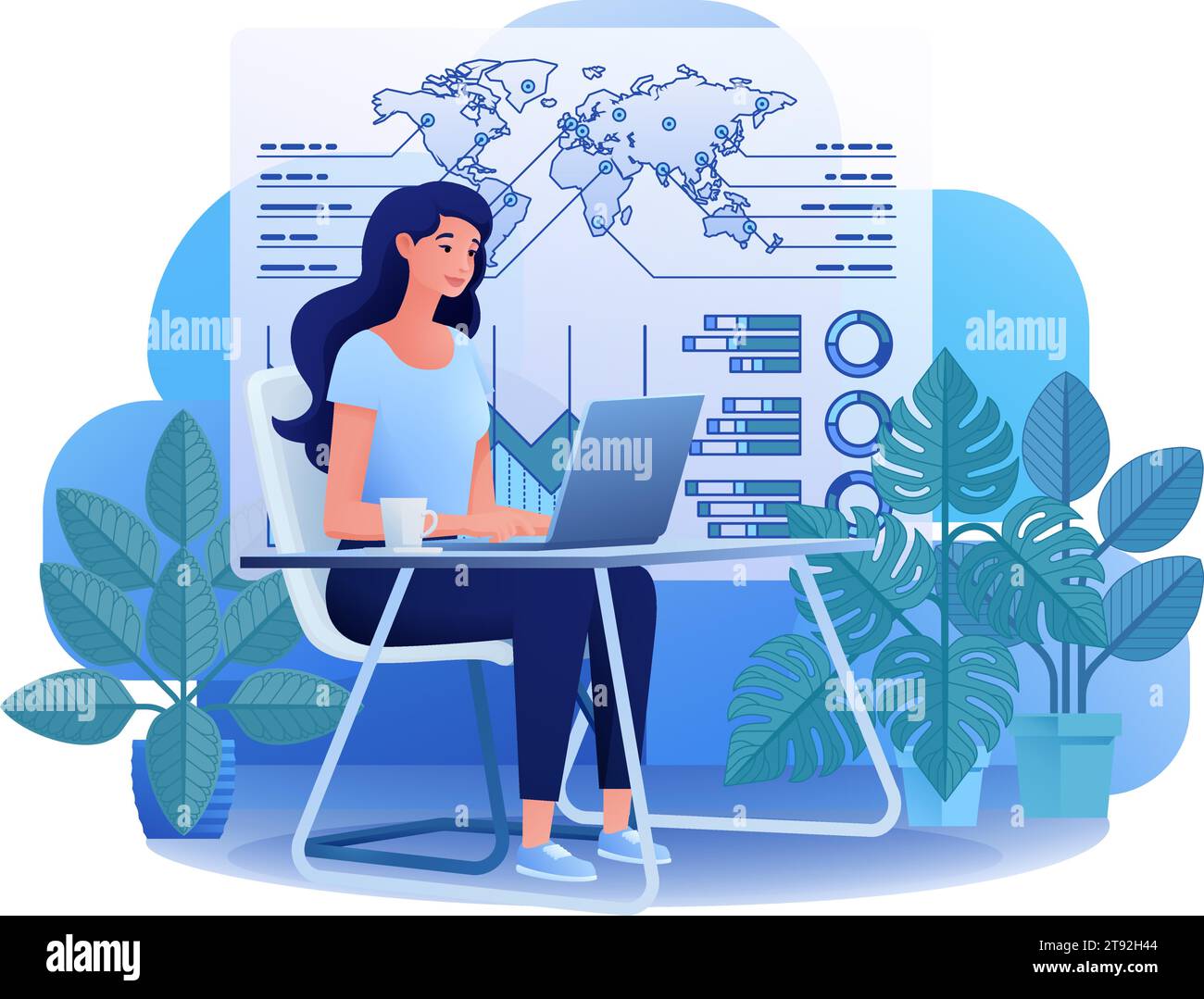 Finance Woman Remote Working Chart Cartoon Stock Vector Image & Art - Alamy Finance Woman Remote Working Chart Cartoon Stock Vector Image & Art - Alamy