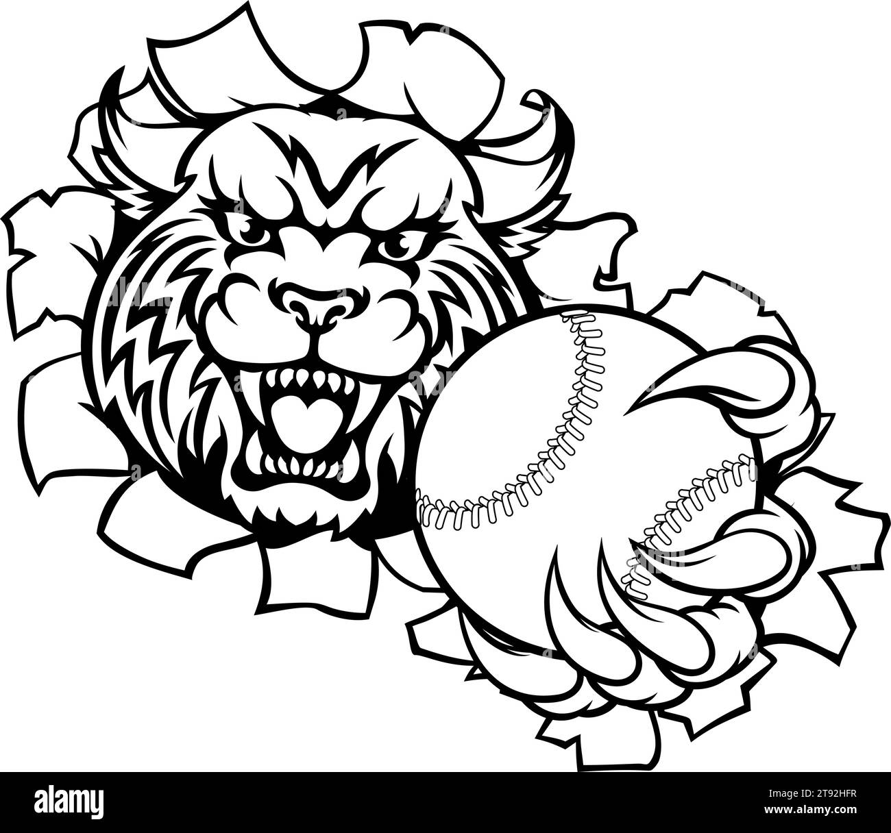 Wildcat Bobcat Cat Cougar Baseball Softball Mascot Stock Vector Image ...
