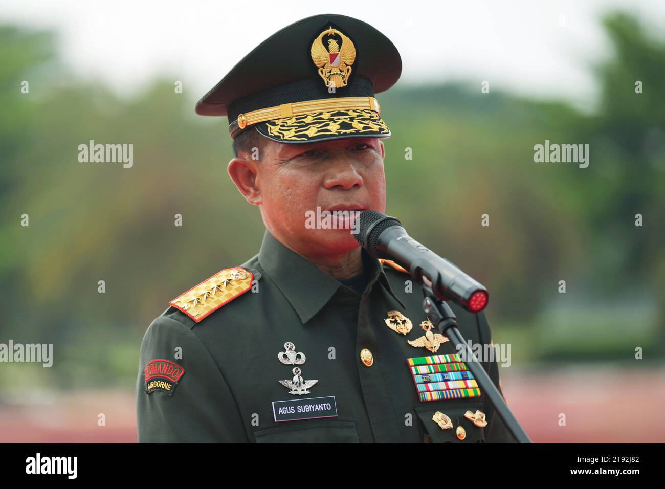 Newly appointed Indonesian Armed Forces Chief Gen. Agus Subiyanto talks ...
