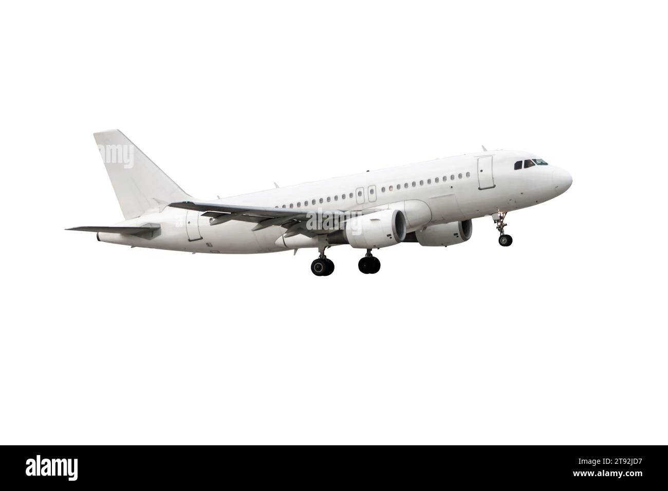 Take off a passenger airplane isolated on white background Stock Photo ...