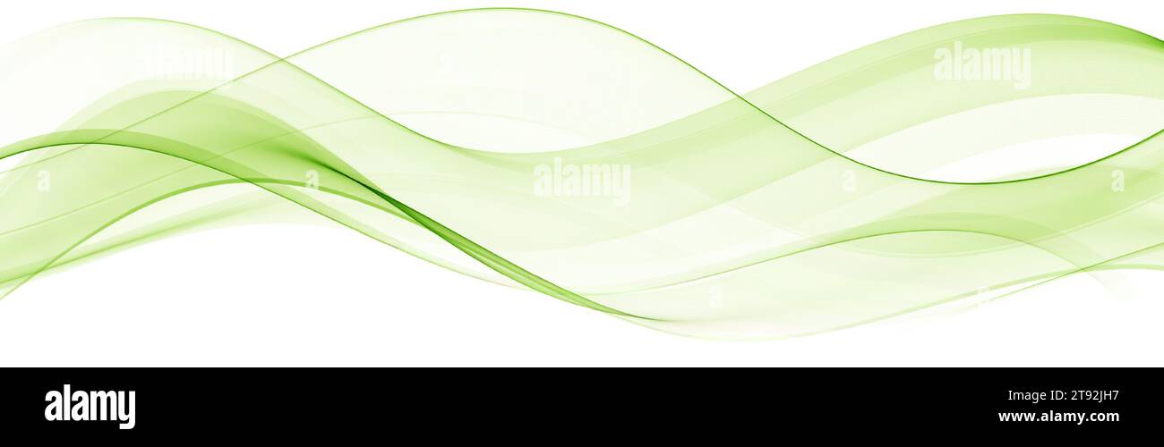 Green wavy lines abstract transparent wave background Stock Vector ...