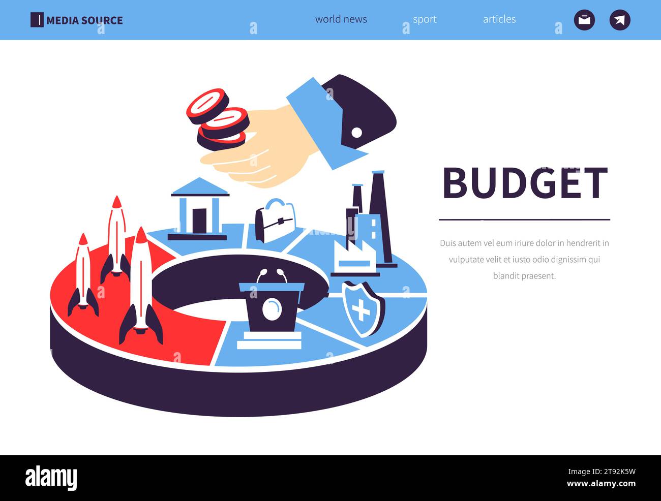 Budget allocation - colorful flat design style banner Stock Vector ...