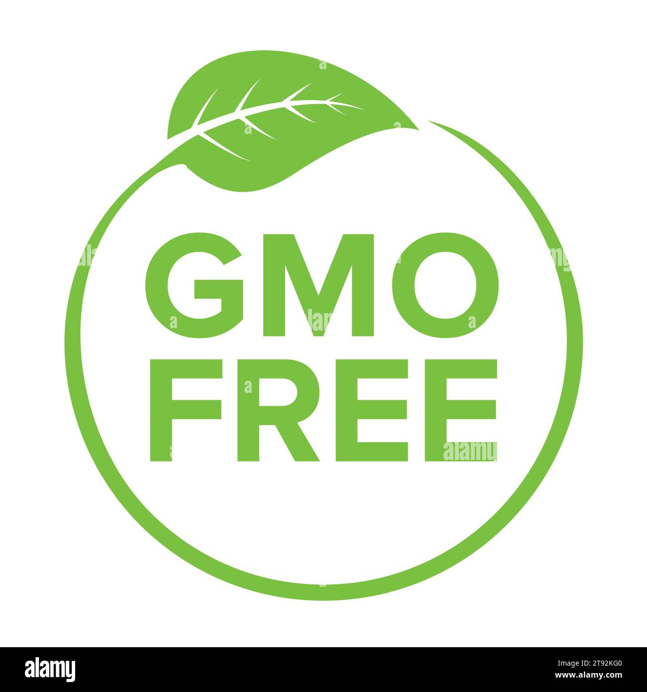 Gmo Free Icon Vector Green Leaf Non Gmo Logo Sign For Healthy Food Package Design Stock Vector