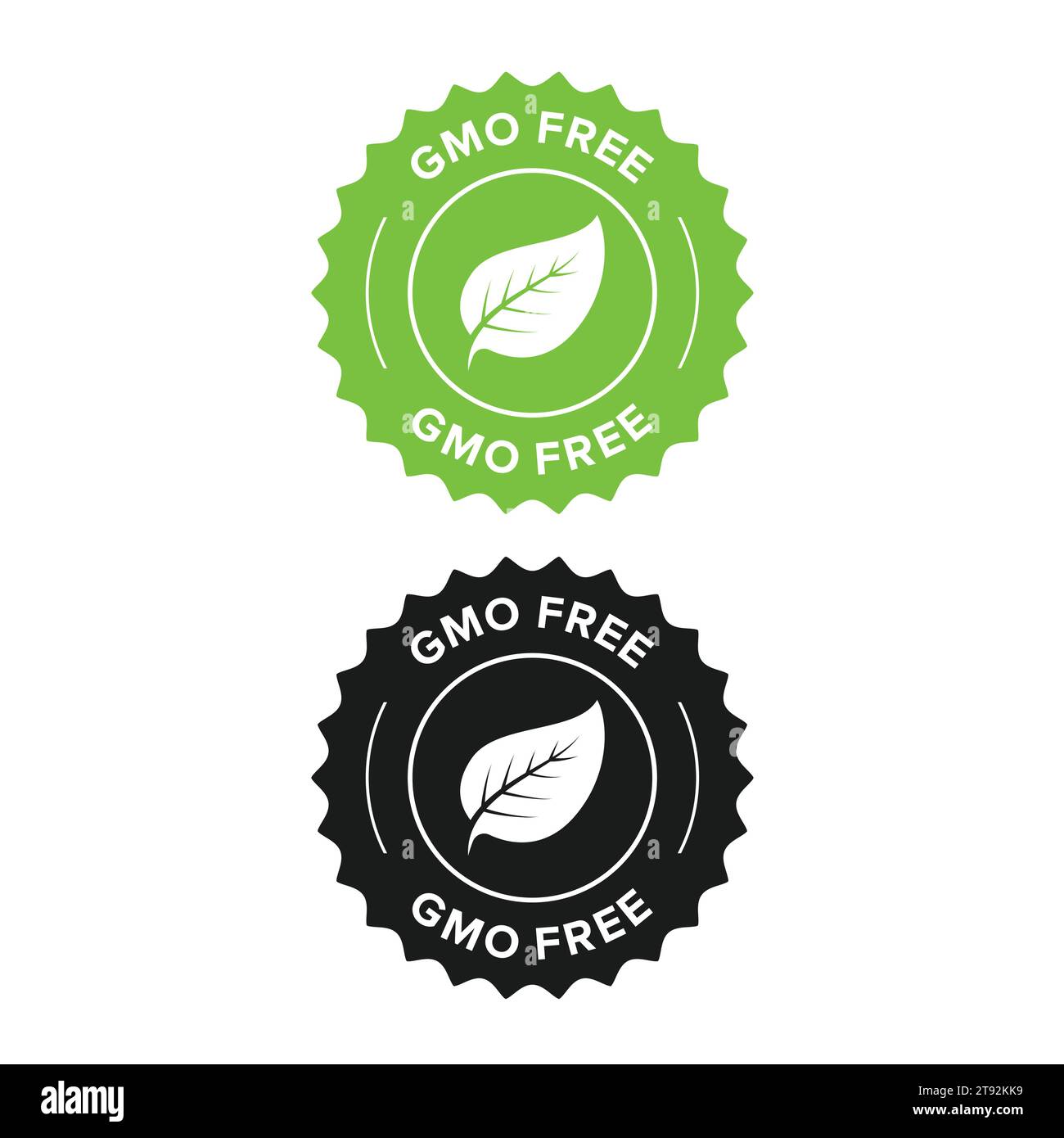 GMO free icon. Vector green leaf non GMO logo sign for healthy food package design Stock Vector ...