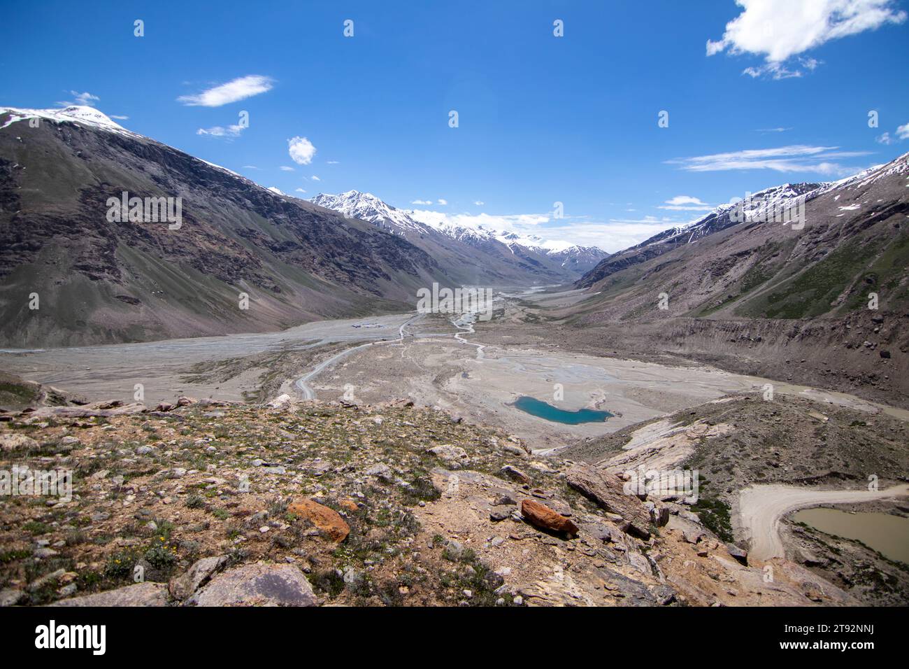 A Beautiful landscape with lots of braided rivers originated from drang ...