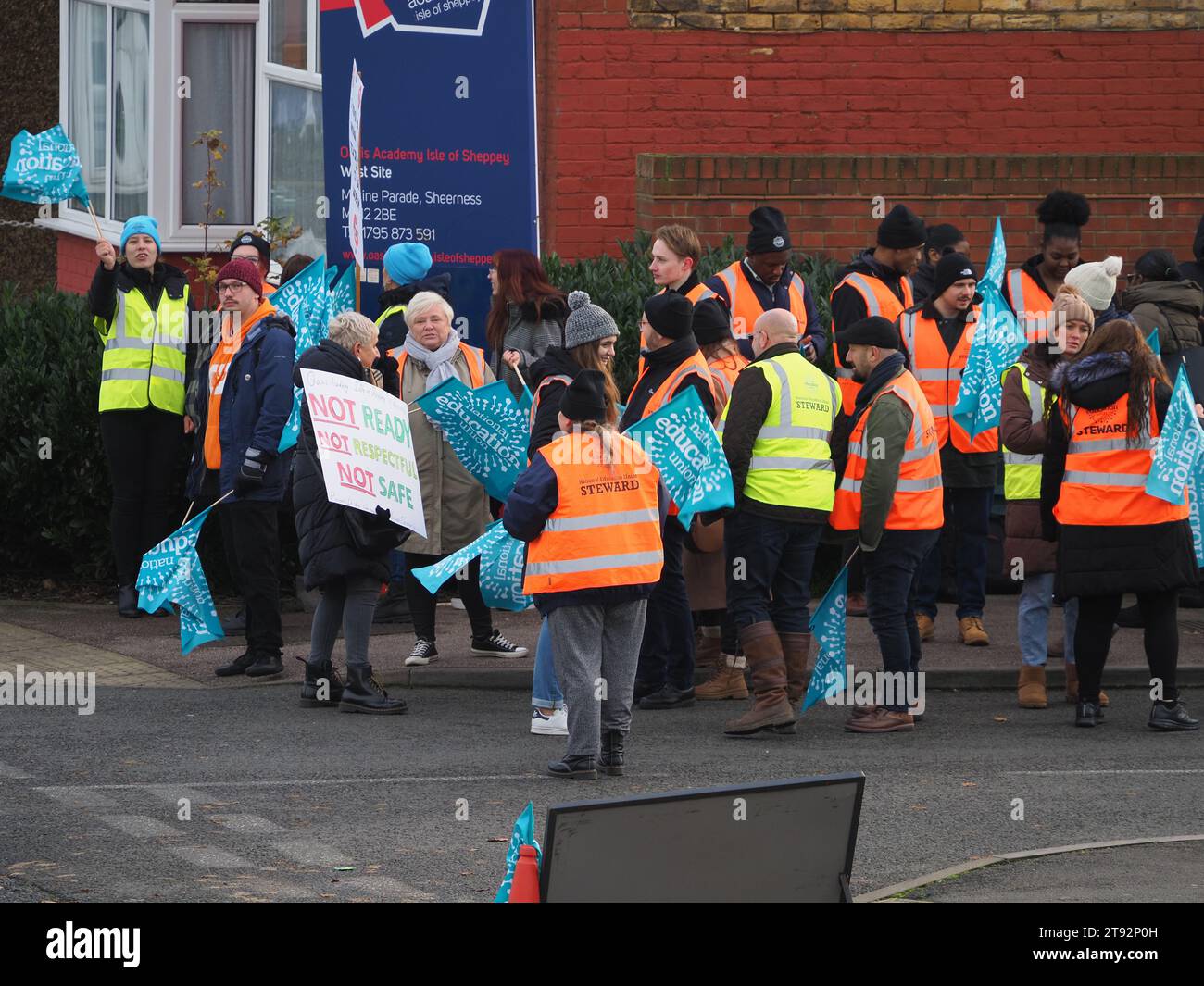 Sheerness, Kent, UK. 22nd Nov, 2023. A large group of teachers were ...