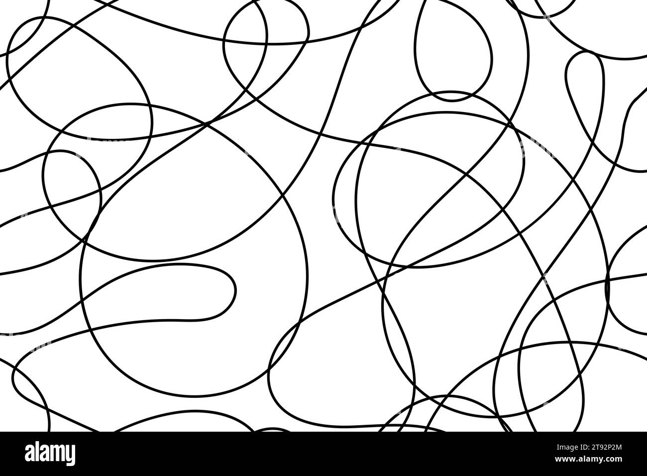 black and white line doodle squiggle seamless pattern. Creative ...