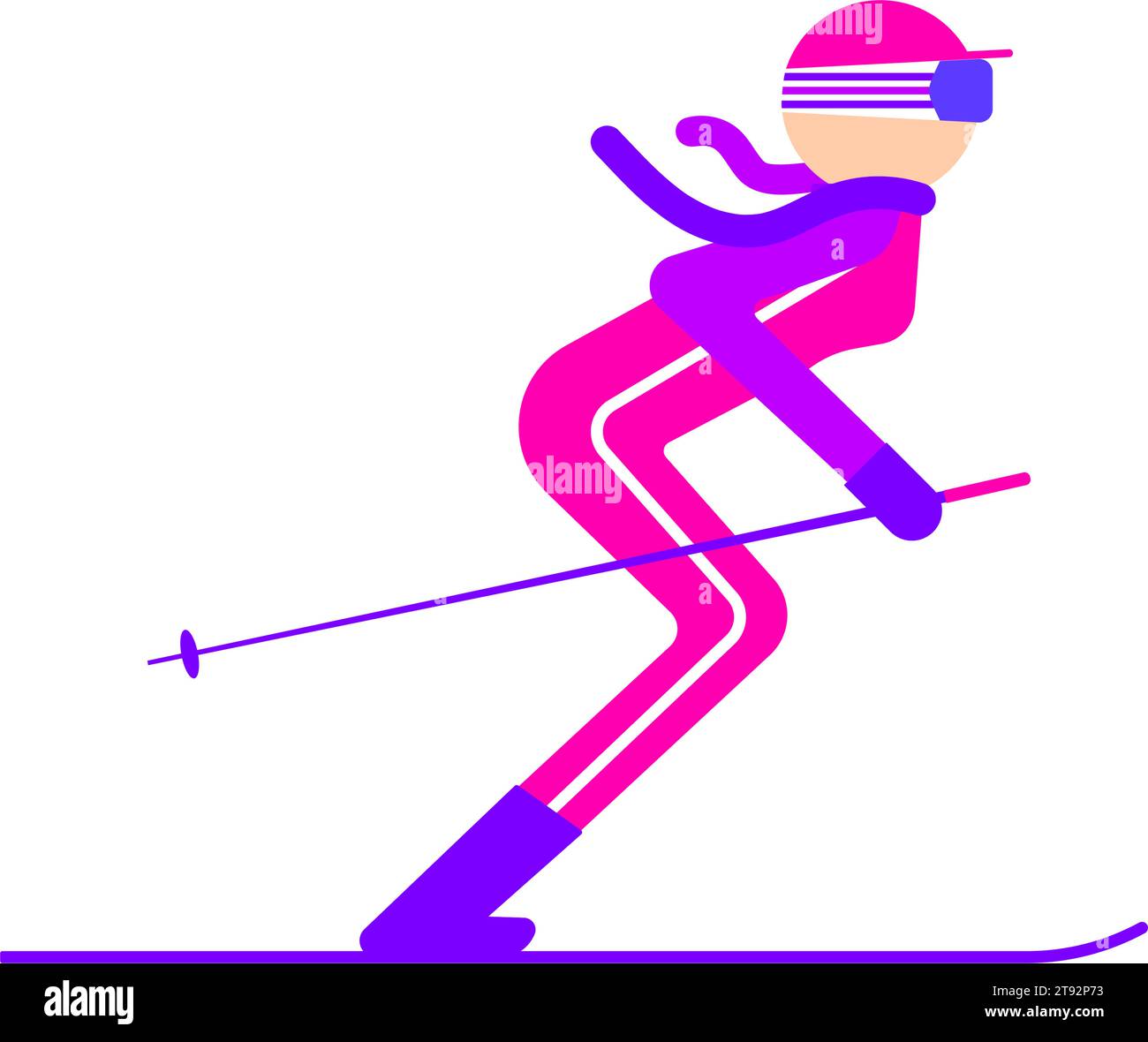 Cartoon of woman skiing hi-res stock photography and images - Alamy