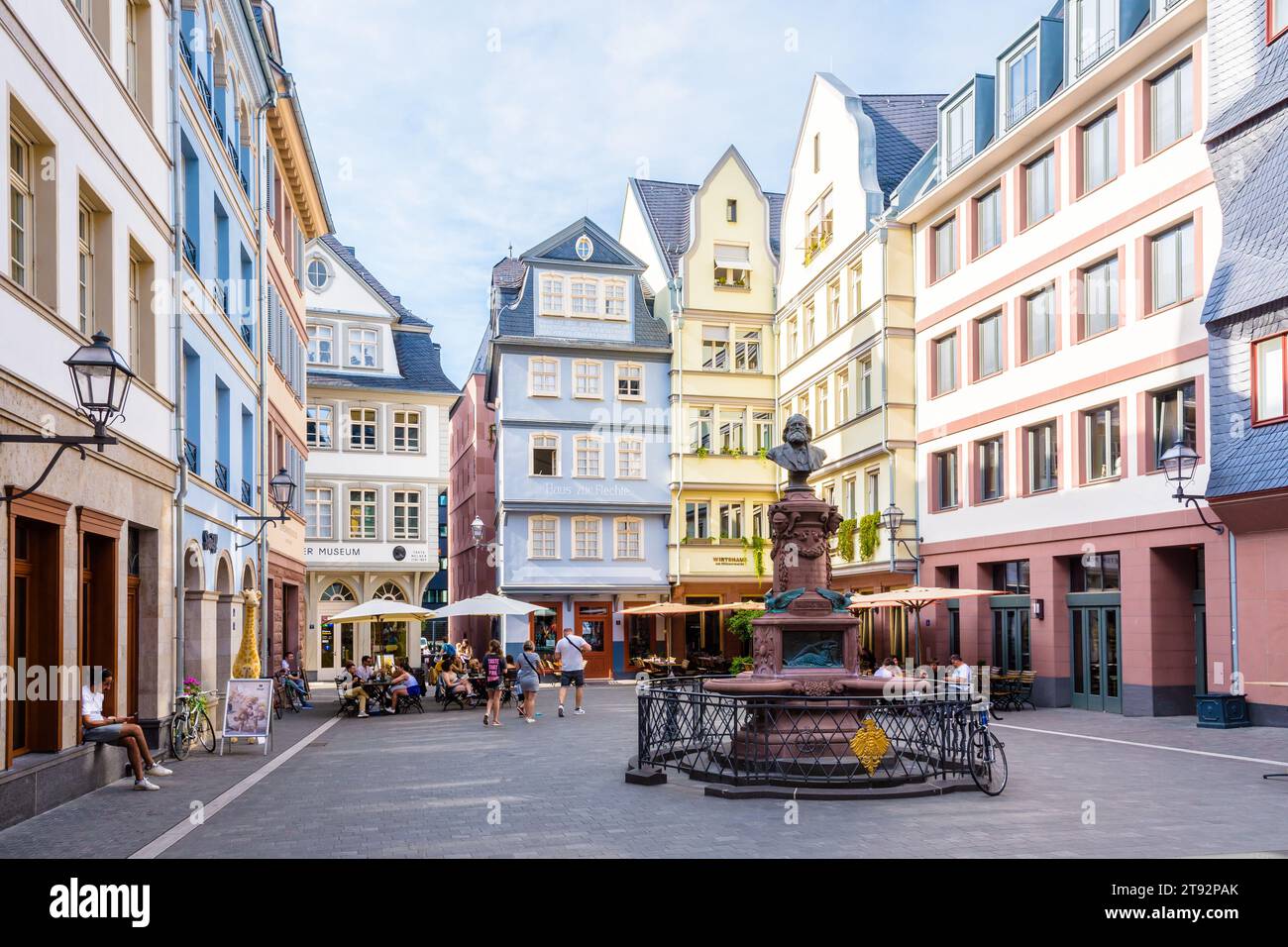 The Stoltze fountain stands on the Chicken Market square in the old ...
