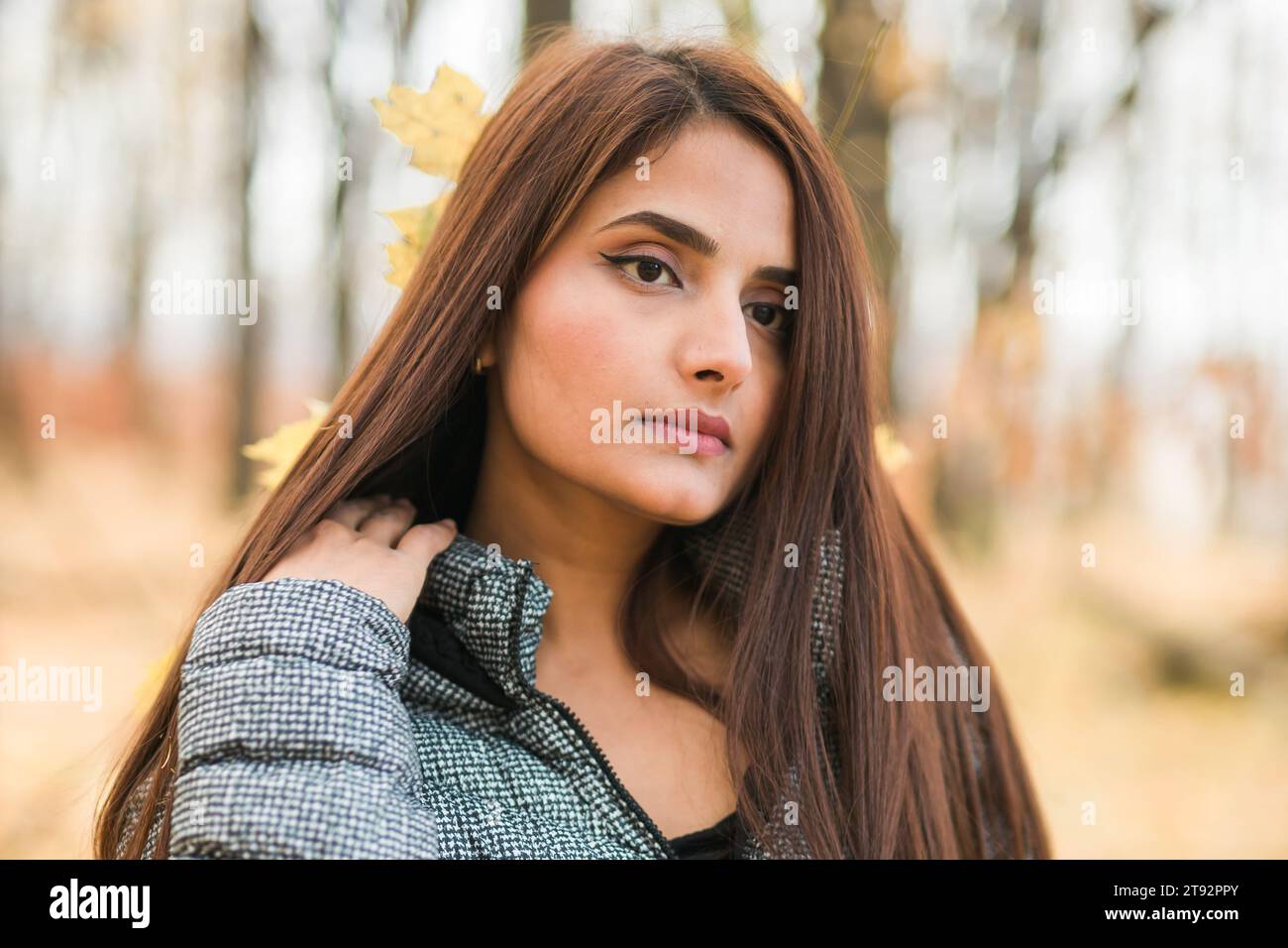 Close-up portrait of diversity young beautiful confident Indian Asian ...