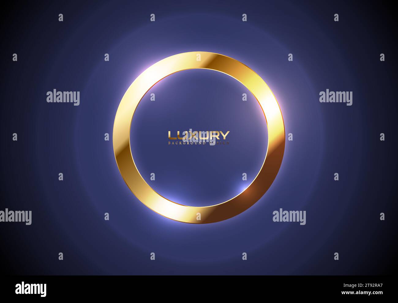 Glossy luxury circle golden frame. Border logo, name, label. Realistic ...