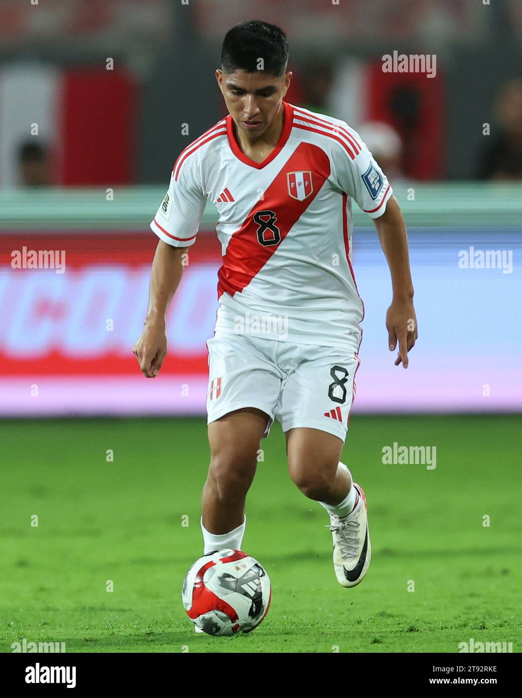 Lima, Peru. 21st Nov, 2023. Piero Quispe of Peru during the FIFA 2024 ...