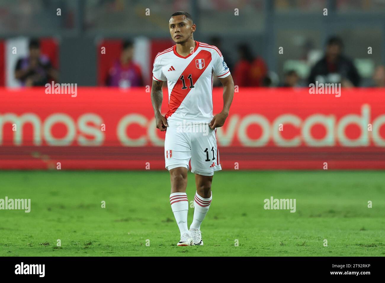 Lima, Peru. 21st Nov, 2023. Bryan Reyna of Peru during the FIFA 2024 ...