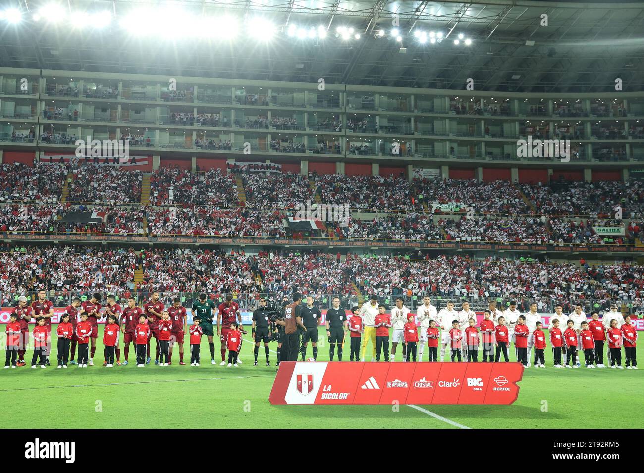 Lima, Peru. 21st Nov, 2023. Peru and Venezuela during the FIFA 2024 ...