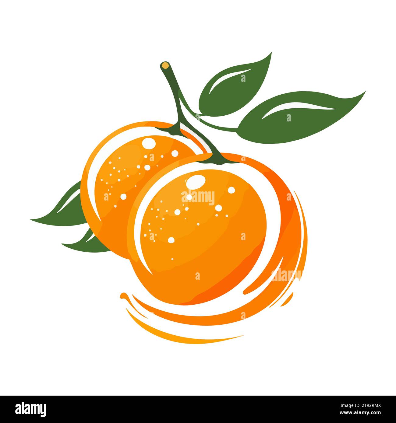 Orange logo in a cartoon style isolated on white background. Vector ...