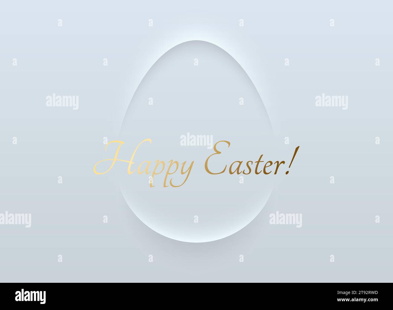 Easter minimalist greeting card white soft 3D egg shape abstract frame ...