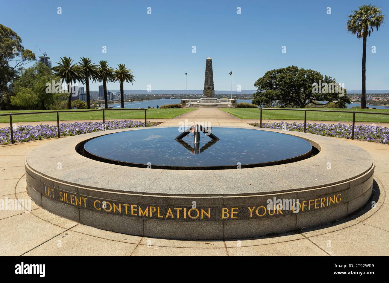 First World War memorial with Kings Park, showing an eternal flame ...
