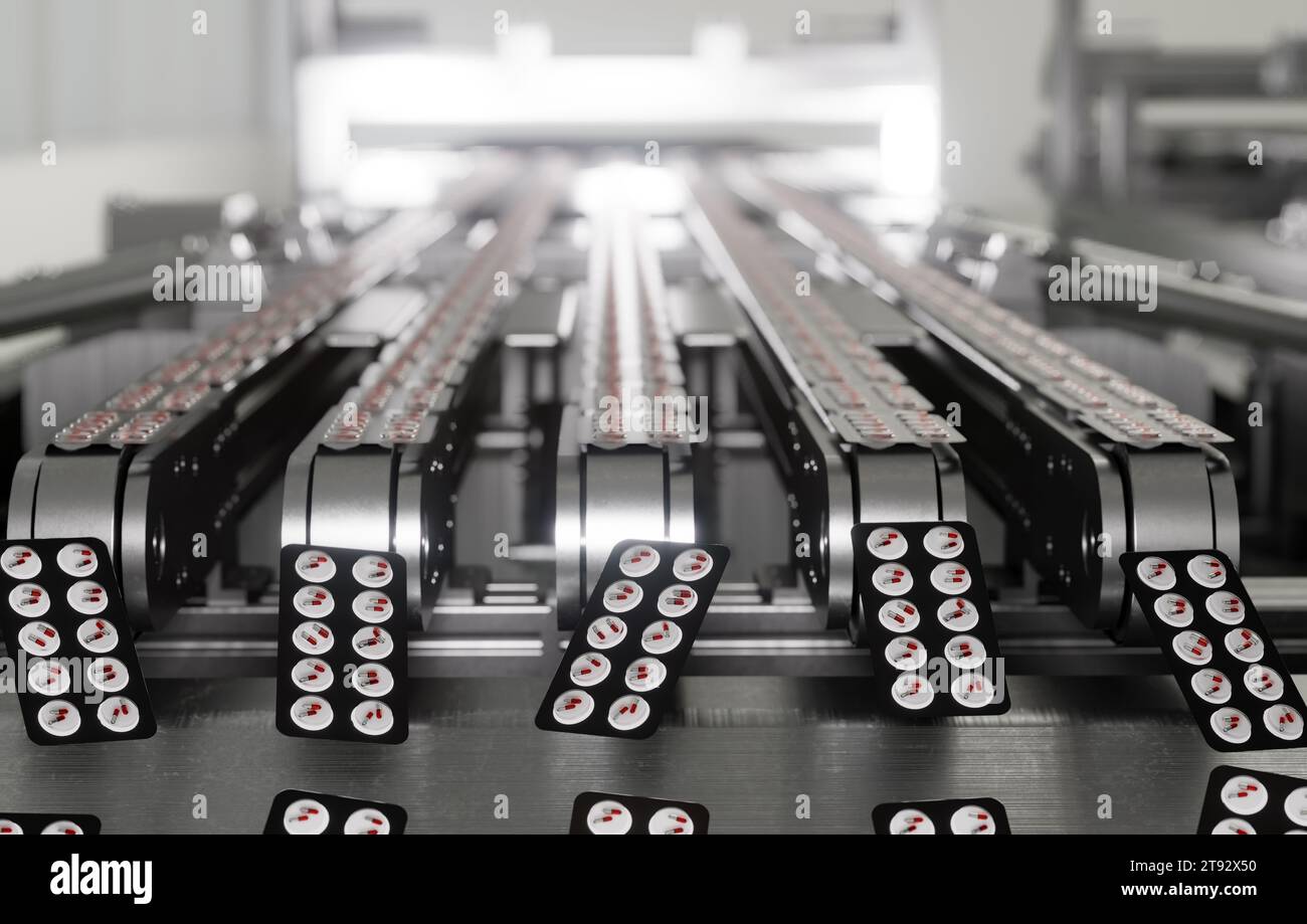 Production line in the pharmaceutical industry Stock Photo - Alamy