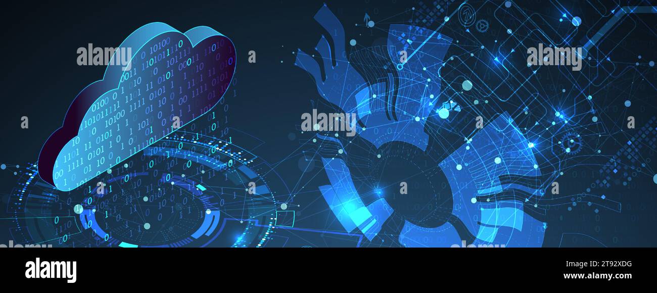 Cloud computing concept.Abstract connection technology background. Hand ...