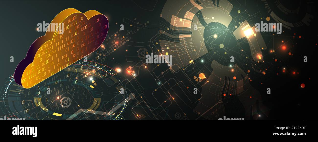 Cloud computing concept.Abstract connection technology background. Hand ...