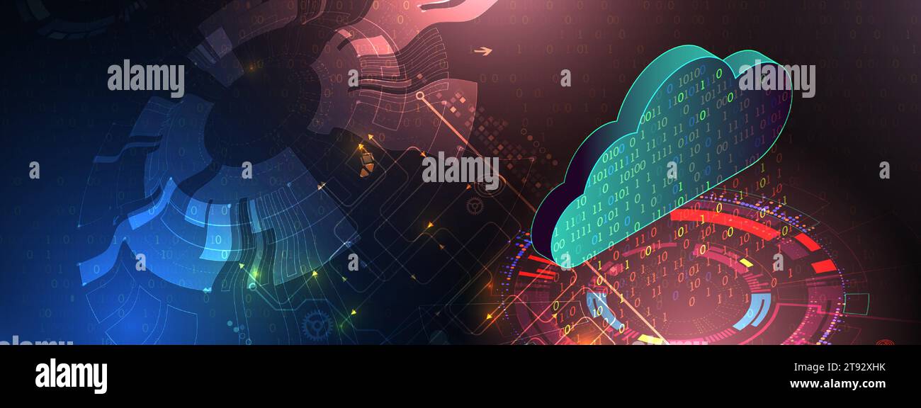 Cloud computing concept.Abstract connection technology background. Hand drawn vector Stock ...