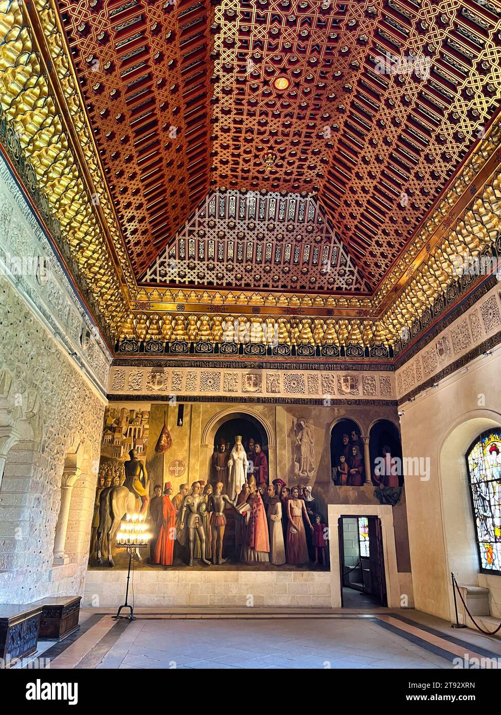 Room with Fresco of representation of coronation of Isabella I of ...