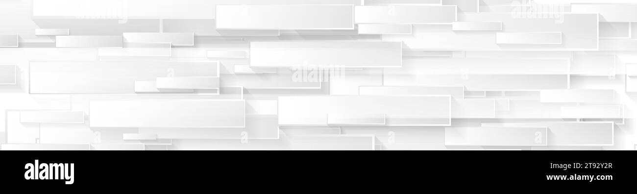 Abstract grey white hi-tech geometric rectangles minimal background. Vector banner design Stock ...