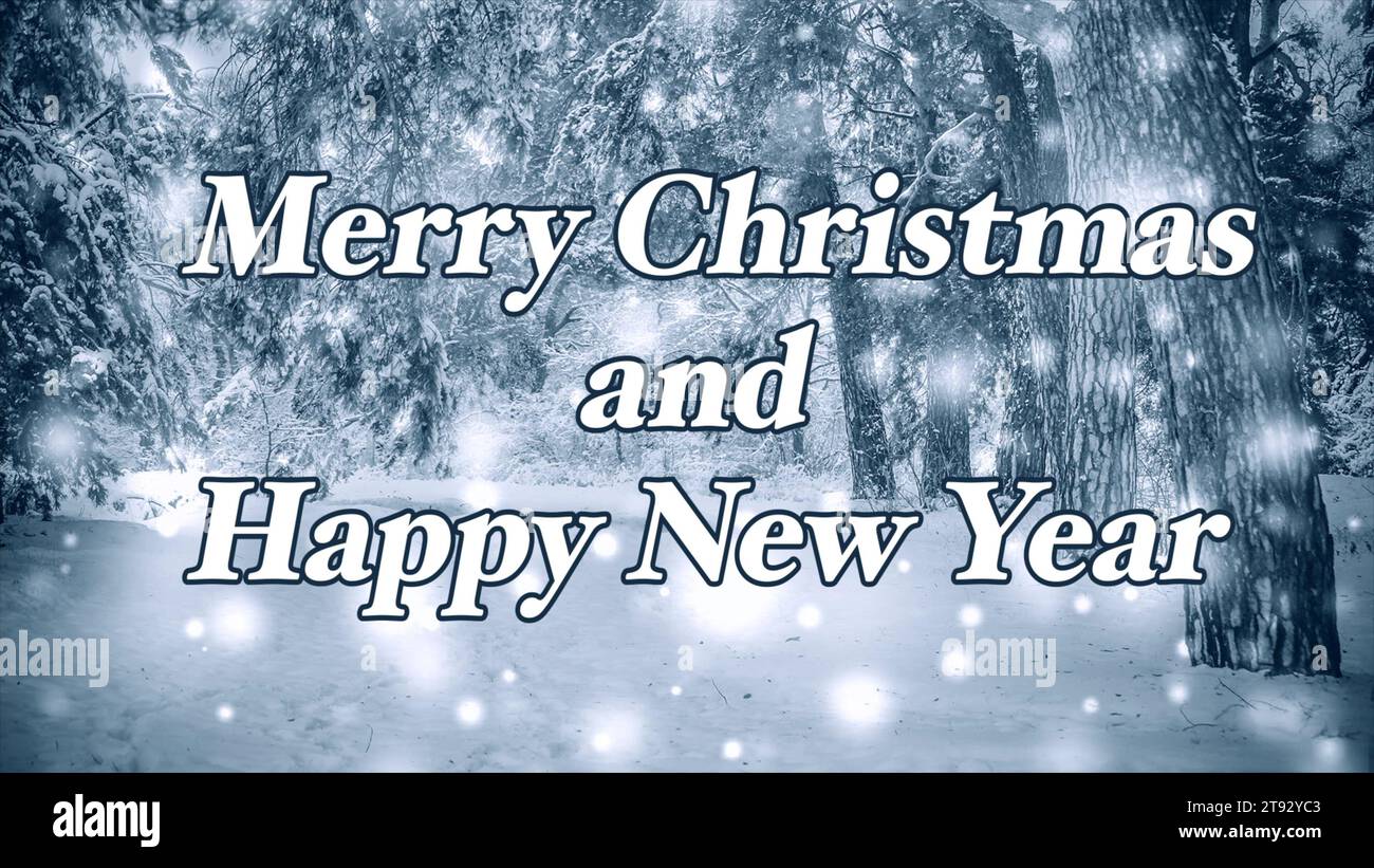 Merry Christmas and Happy New Year words letters design celebration ...