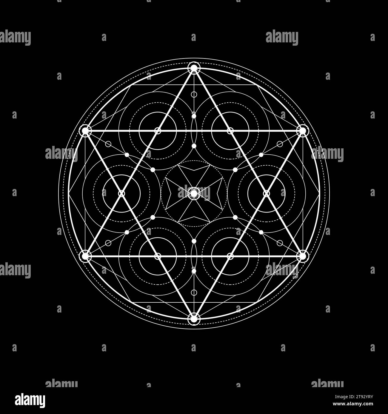 Sacred geometry, alchemy magic symbol. Meditation spiritual pentagram ...