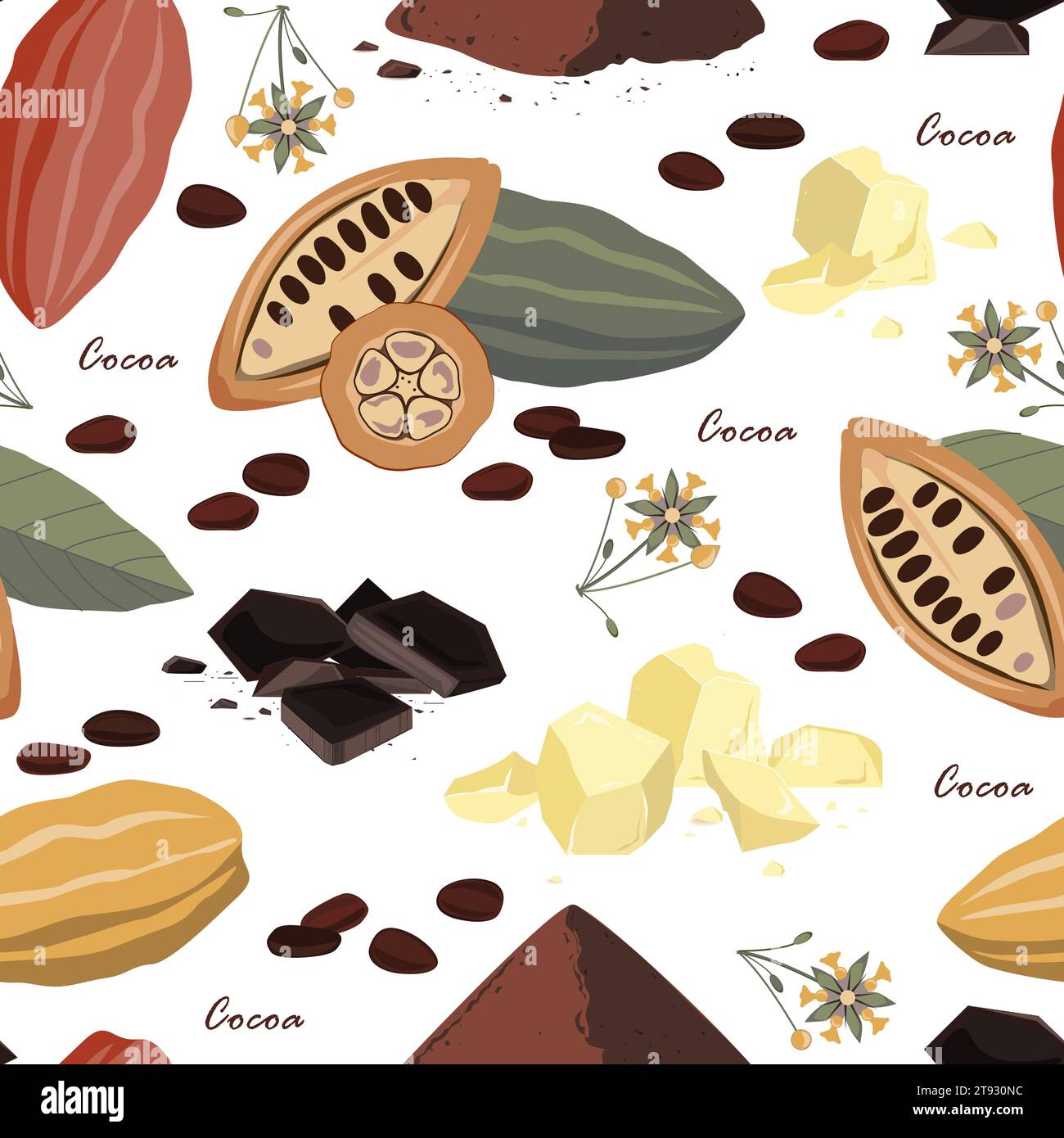 Cacao theobroma flowers Stock Vector Images - Alamy